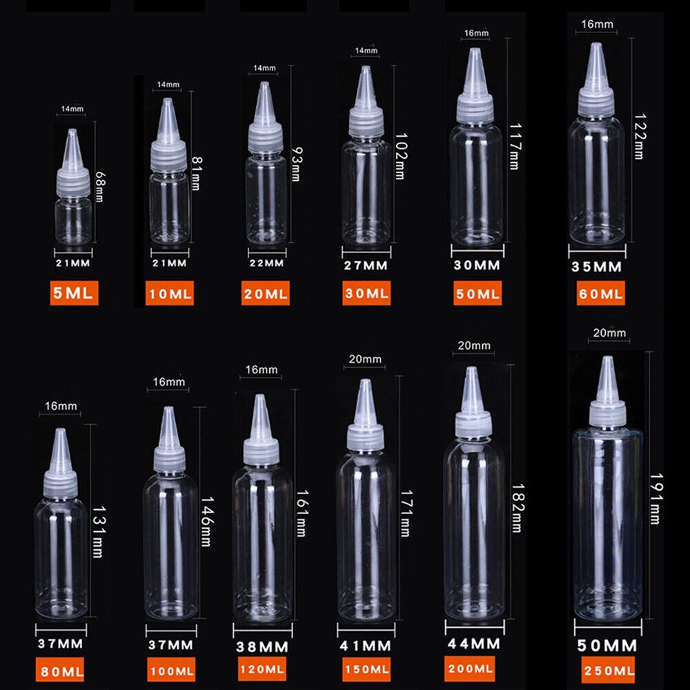 10-200ml Clear Empty Dropper Bottle With Cap Plastic Nozzle Dropper ...