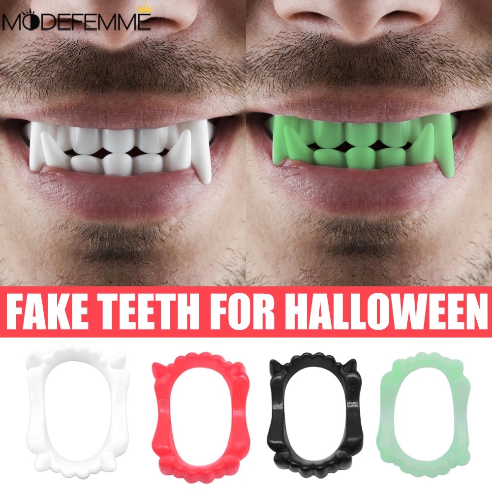 1/4Pcs Luminous Fake Teeth / False Vampire Werewolf Zombie Fangs ...