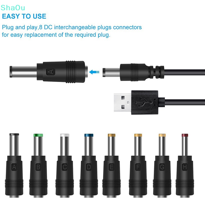 ShaOu Universal 5V USB to DC Power Cable USB Jack Charging Cord Plug ...