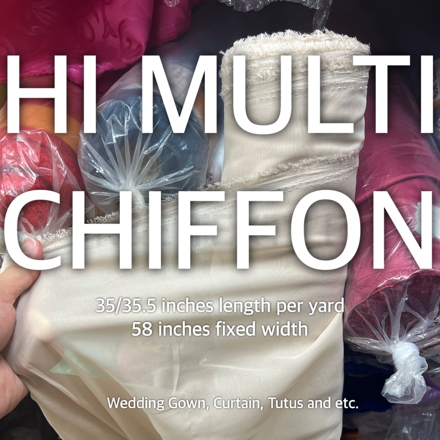 PREMIUM CHIFFON HI MULTI CLOTH PER YARD 35/35.5 INCHES PER YARD 58/60 ...