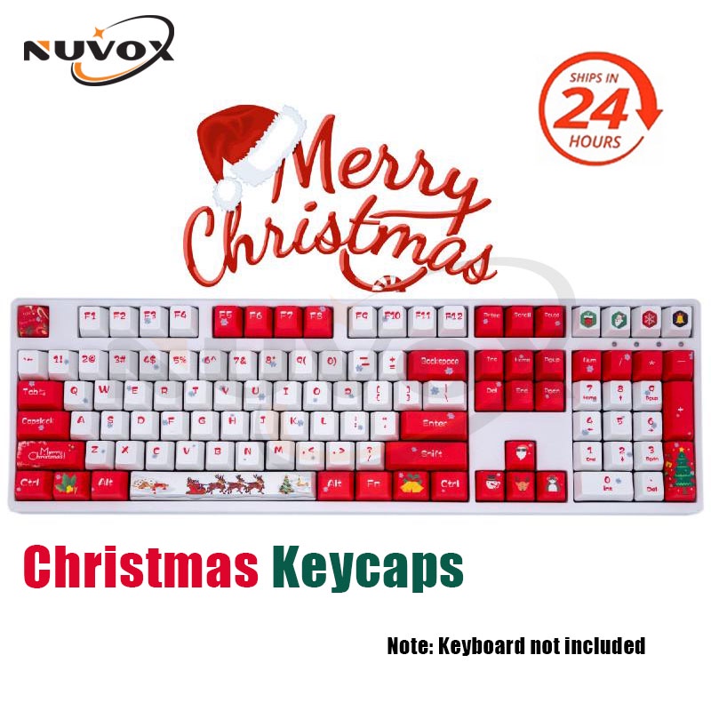 Christmas Theme 104 Keys PBT keycaps OEM Height Dye Sublimation Profile ...