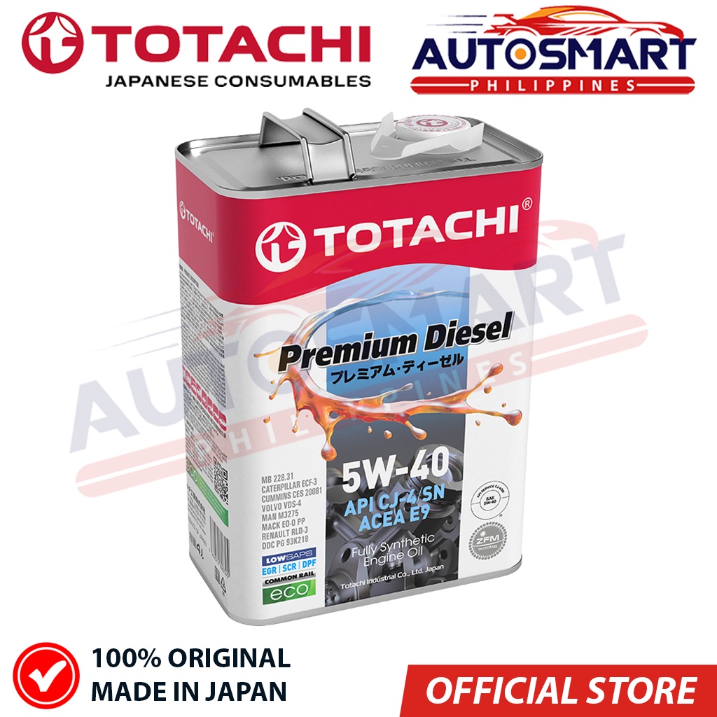 TOTACHI Japan Premium Diesel 5W-40 Fully Synthetic Engine Oil 4 Liters ...