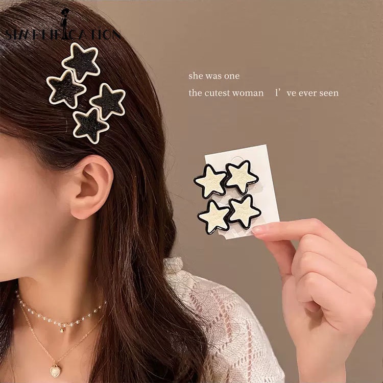 Korean Cute Pentagram Star Hairpin/ Y2K Trendy Girl Bangs BB Clips ...