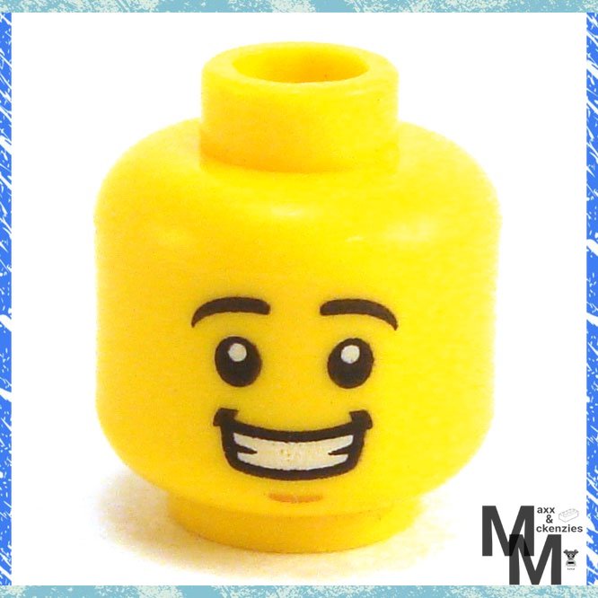 Head Black Eyebrows, Chin Dimple, Open Mouth Smile (3626cpb1569) LEGO ...