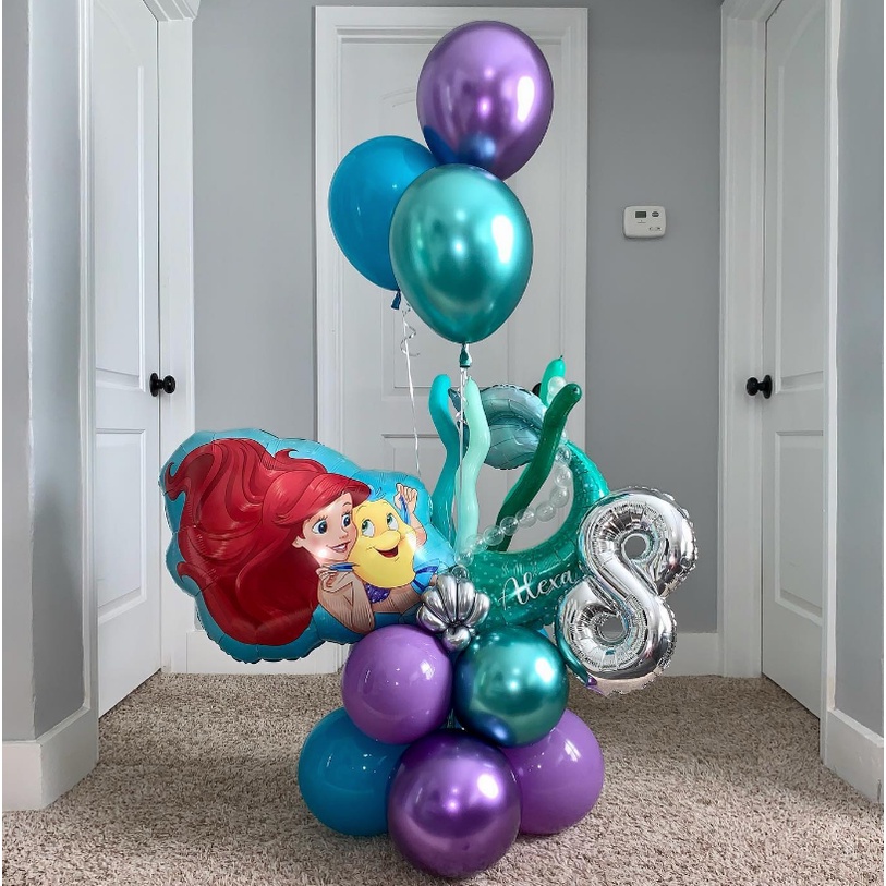 19pcs/set Ocean Mermaid Themed Foil Balloon Mermaid Balloons Party ...