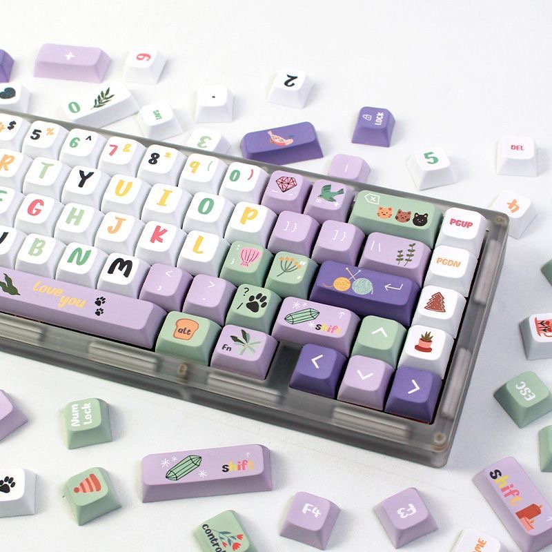 PBT 124Keys/Set Violet Keycaps XDA Profile DYE-SUB DIY Custom for ...