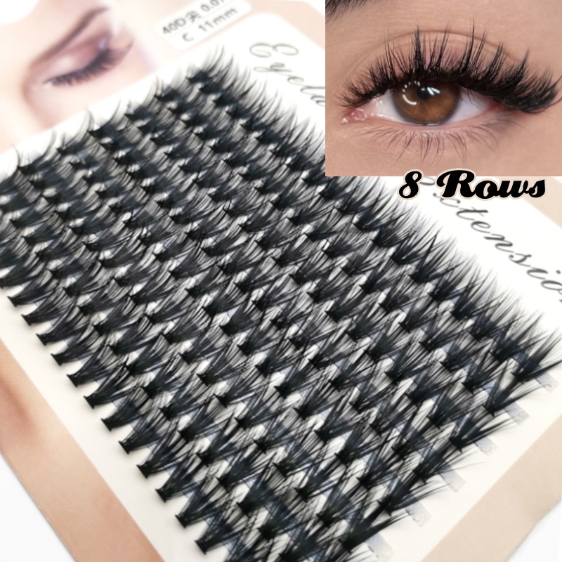 8Rows 160PCS 40D Mink Extension Eyelashes 5 Rows 100Clusters 10D 20D ...