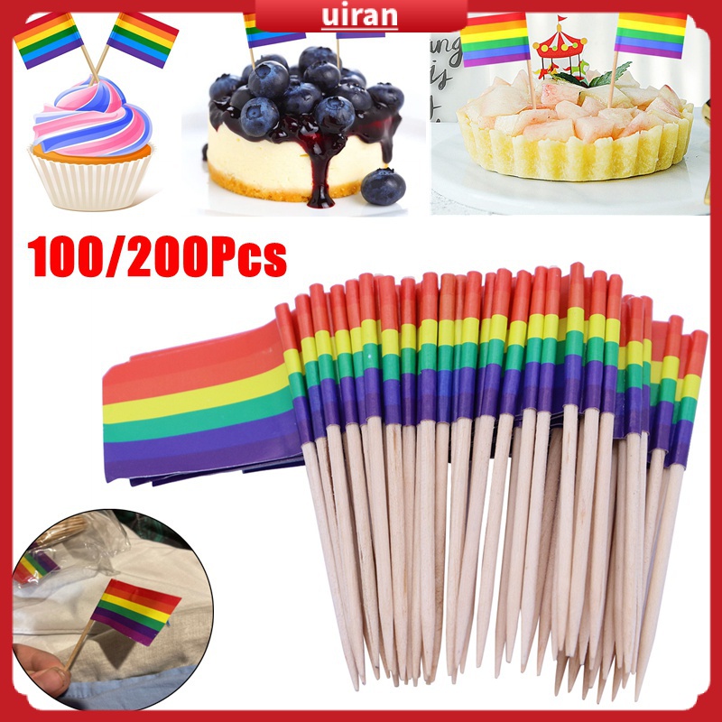 [READY STOCK] Toothpick Flags for Food Cupcake Toppers Wood Toothpicks ...