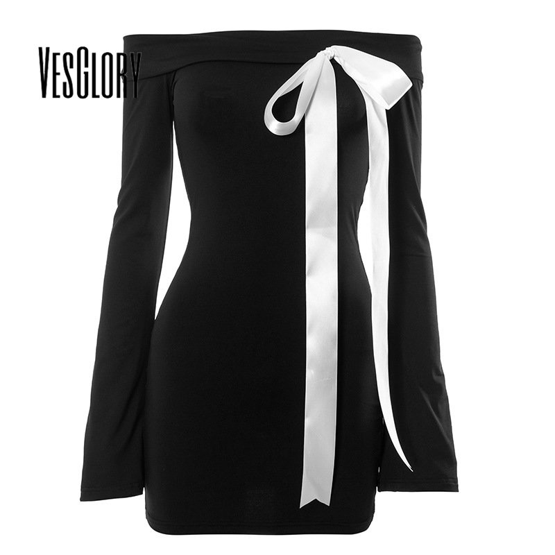 VesGlory Women Mini Dress 2023 Fashion Solid Color Long Sleeve Off ... VesGlory Women Mini Dress 2023 Fashion Solid Color Long Sleeve Off ...