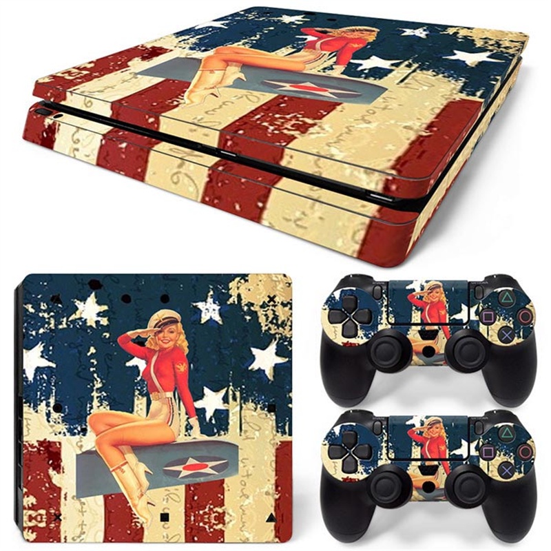 Girls 0113 PS4 Slim Skin Sticker Decal Cover for Ps4 Slim Console and 2 ...