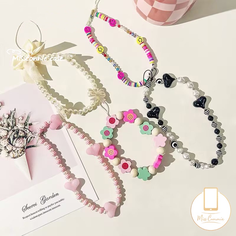 Fashion Chain Phone Universal Ins Love Heart Bow-knot Cartoon Cute ...