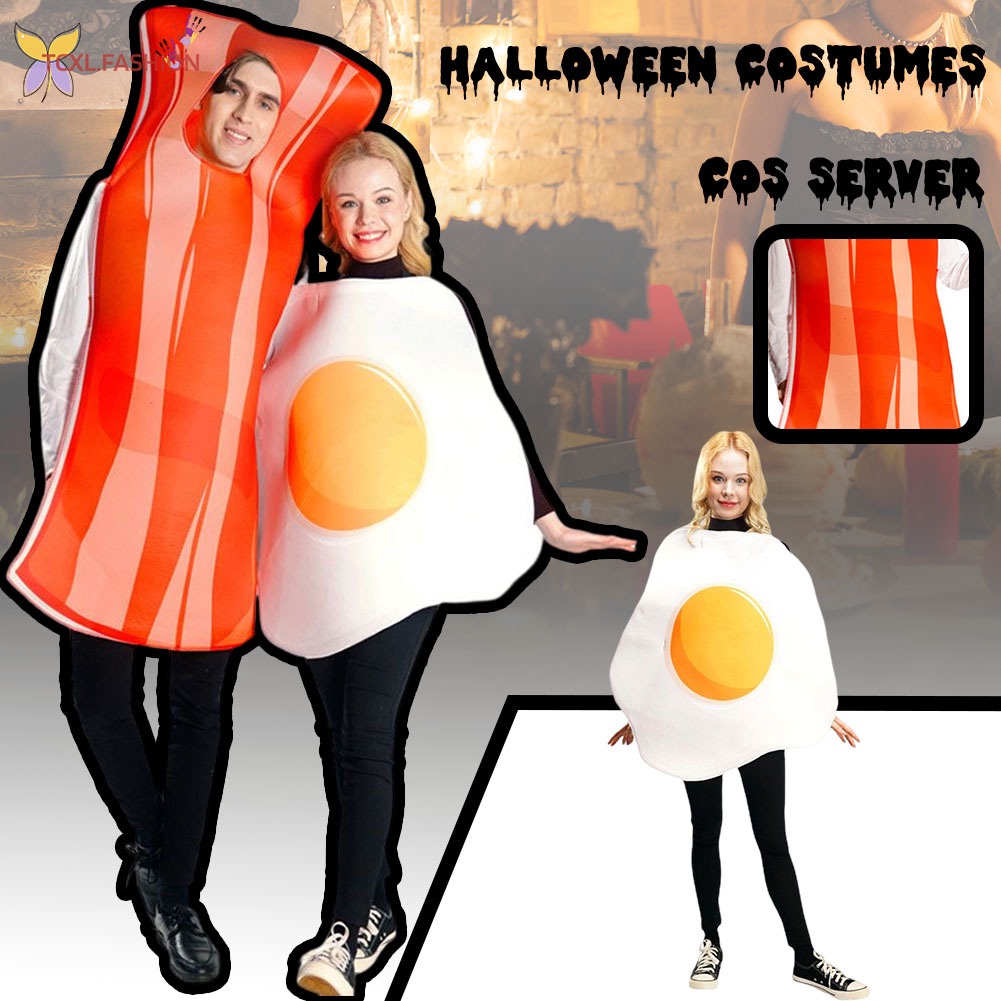 Halloween Bacon/Poached Eggs Costume One-piece Food Costume For Adult ...