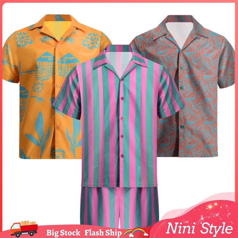 Movie Barbie Ken Carson Cosplay Costume for Adult Men Striped Shirt ...