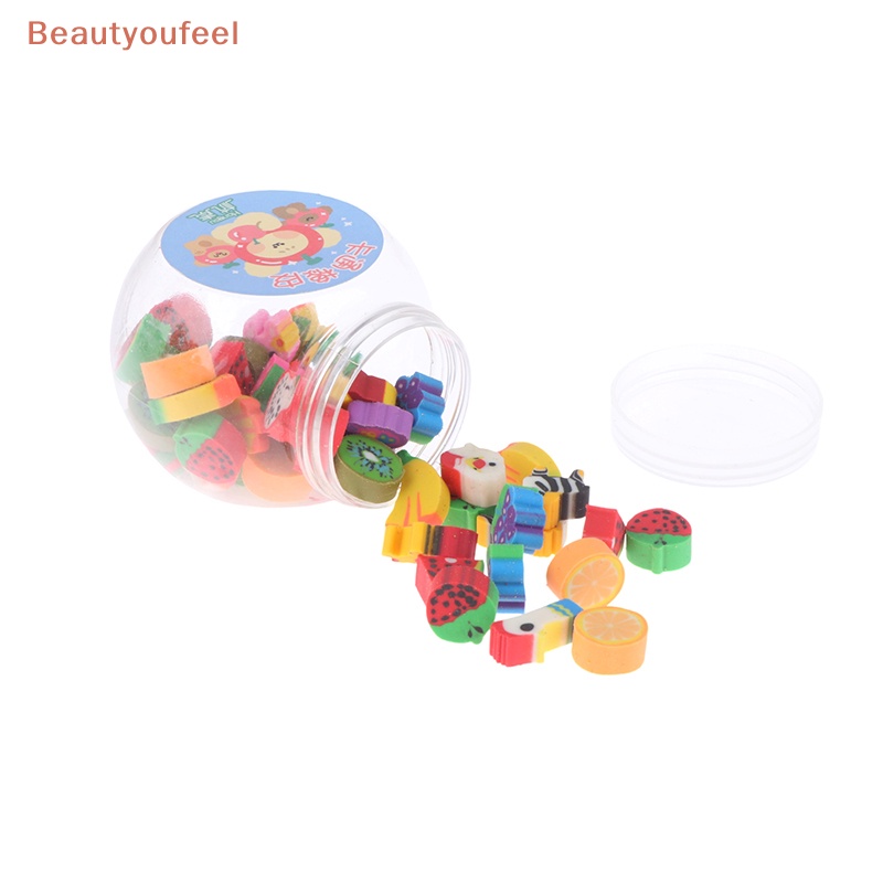 Beautyoufeel 50pcs/set Cute Rubber Eraser Creative Animal Fruit Pencil ...