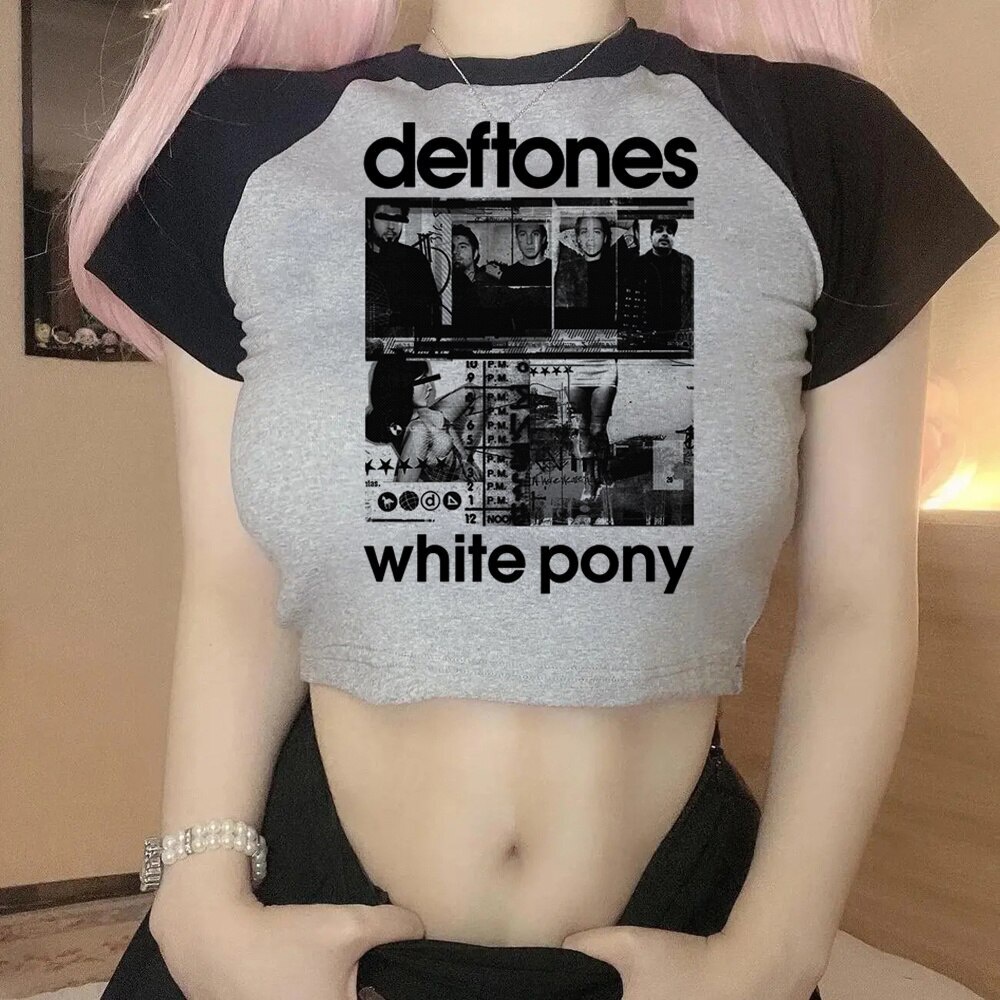 Deftones Hippie Trashy Crop Top Woman Fairycore Manga Goth 2000s