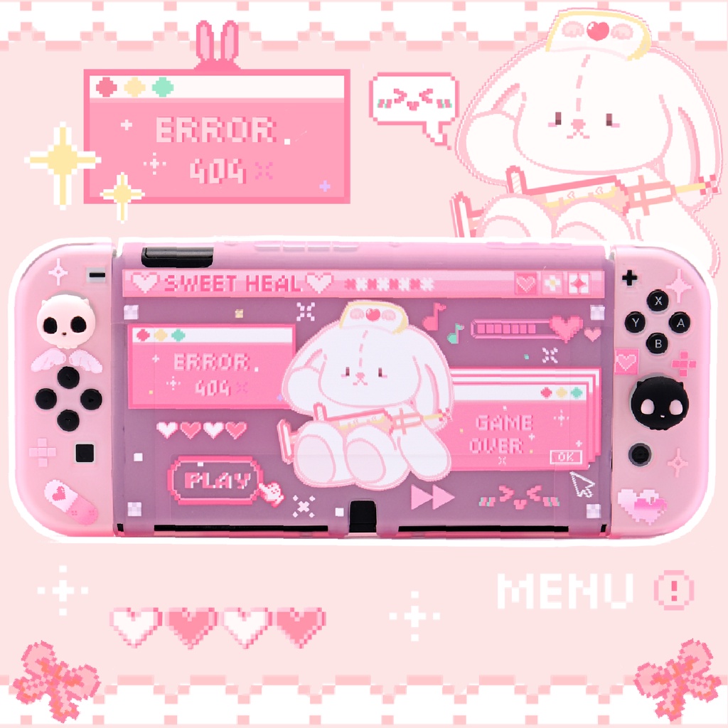 Pixel Pink Ins-style Protective Case for Nintendo Switch and Switch ...