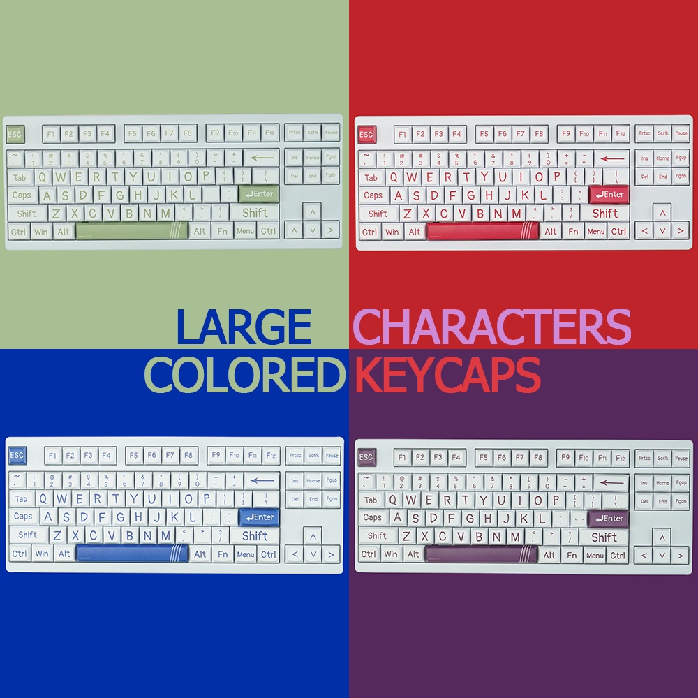 Colored Large Font 115Keys/Set Keycaps PBT XDA Profile DIY Custom for ...