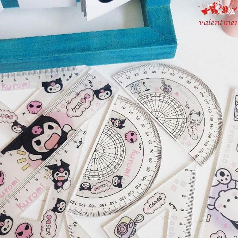 4pcs Ruler Set School Kuromi Melody Math Dividing Ruler Straight ...