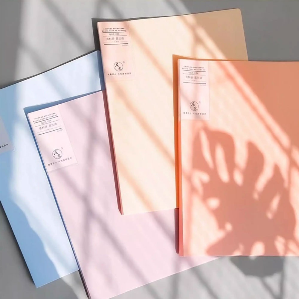 A4 Morandi Transparent File folder document organizer clear book for ...