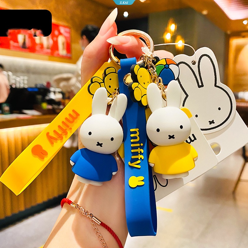 Miffy Rabbit New Keychain Cartoon Cute Student Outing Schoolbag Pendant ...