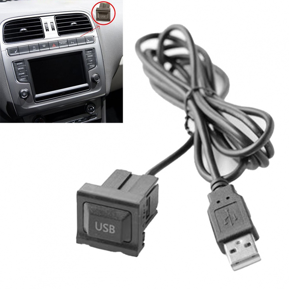 USB With Dust Cover Dual USB Extension Panel USB Port AUX Adapter Cable ...