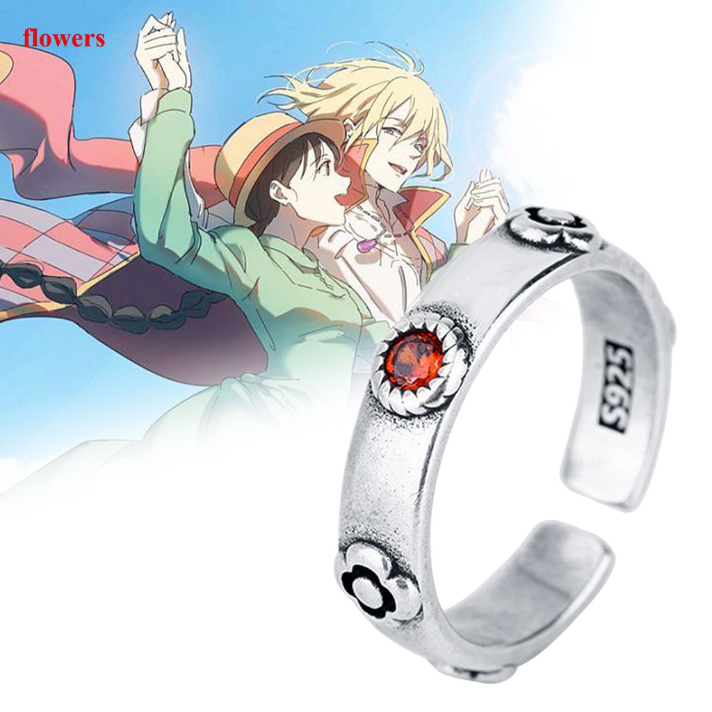 Flowers Howl's Moving Castle Ring Hauru Sophie Ring Cosplay Props Lover ...
