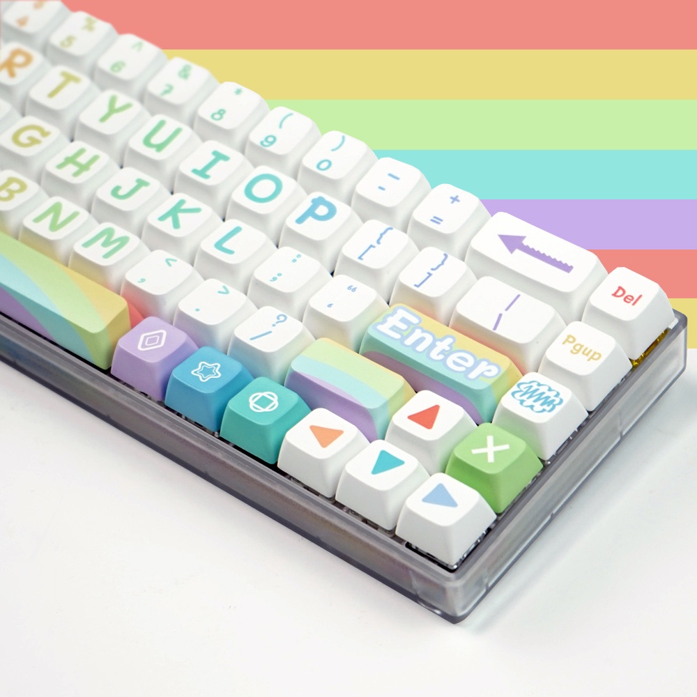 Gradient Rainbow Keycaps 125Keys/Set DYE-SUB MDA Profile PBT DIY Custom ...