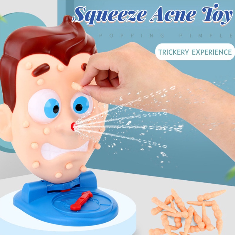 Simulate Face Shape Squeeze Acne Toy Popping Pimple Water Spray Board ...