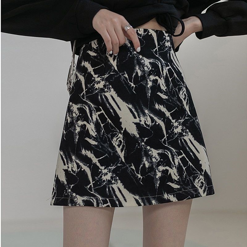 Summer high waist short skirt women's fashion Korean Miniskirt hip wrap A-line skirt | Shopee ...