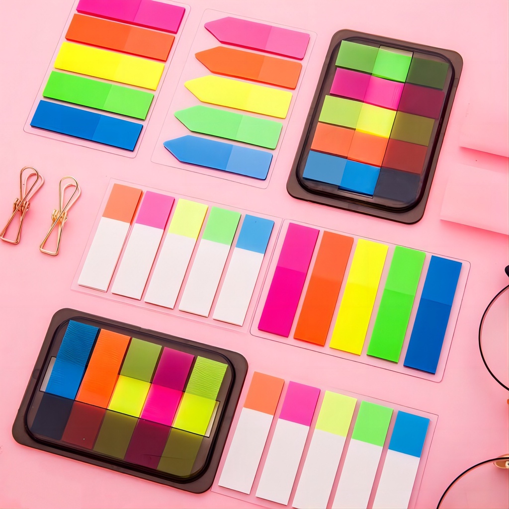 Pet Fluorescent Sticky Notes N Times Stickers Classification Labels ...