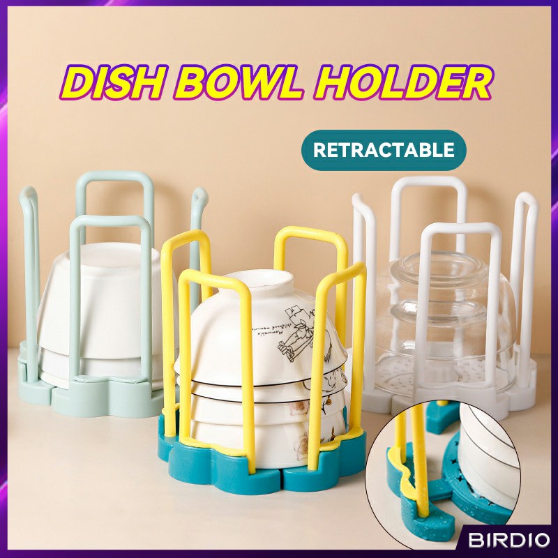 BD Dish Bowl Holder Drain Organizer Tableware Rack Storage Plastic ...