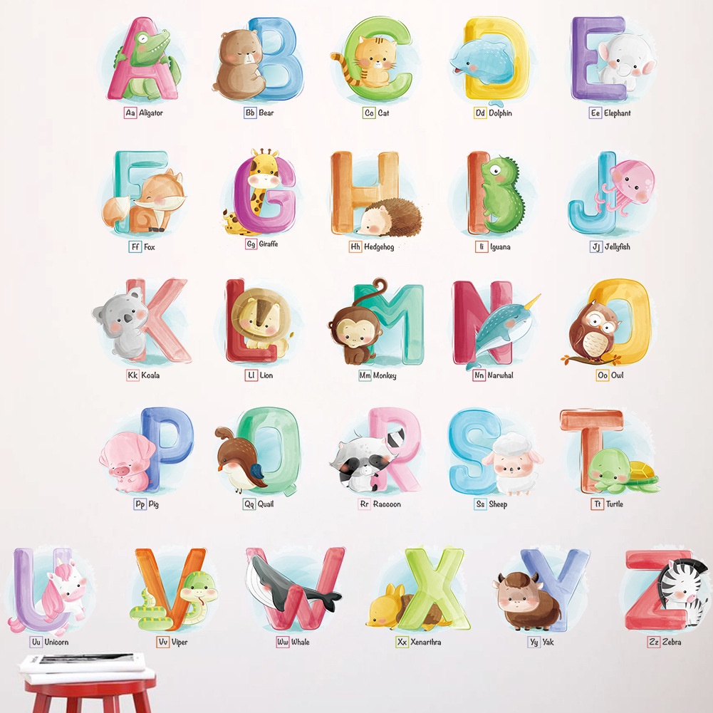 PVC wallpaper waterproof DIY sticker ABC 26 letters of the alphabet ...