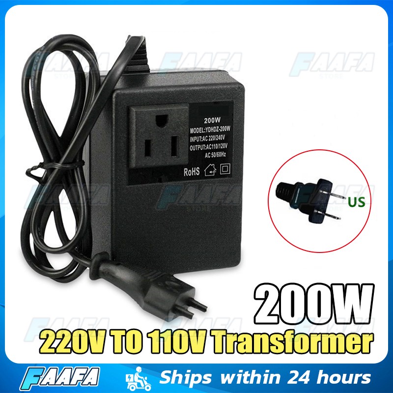 【COD】Professional 220v To 110v 200W Power Voltage Converter Power ...