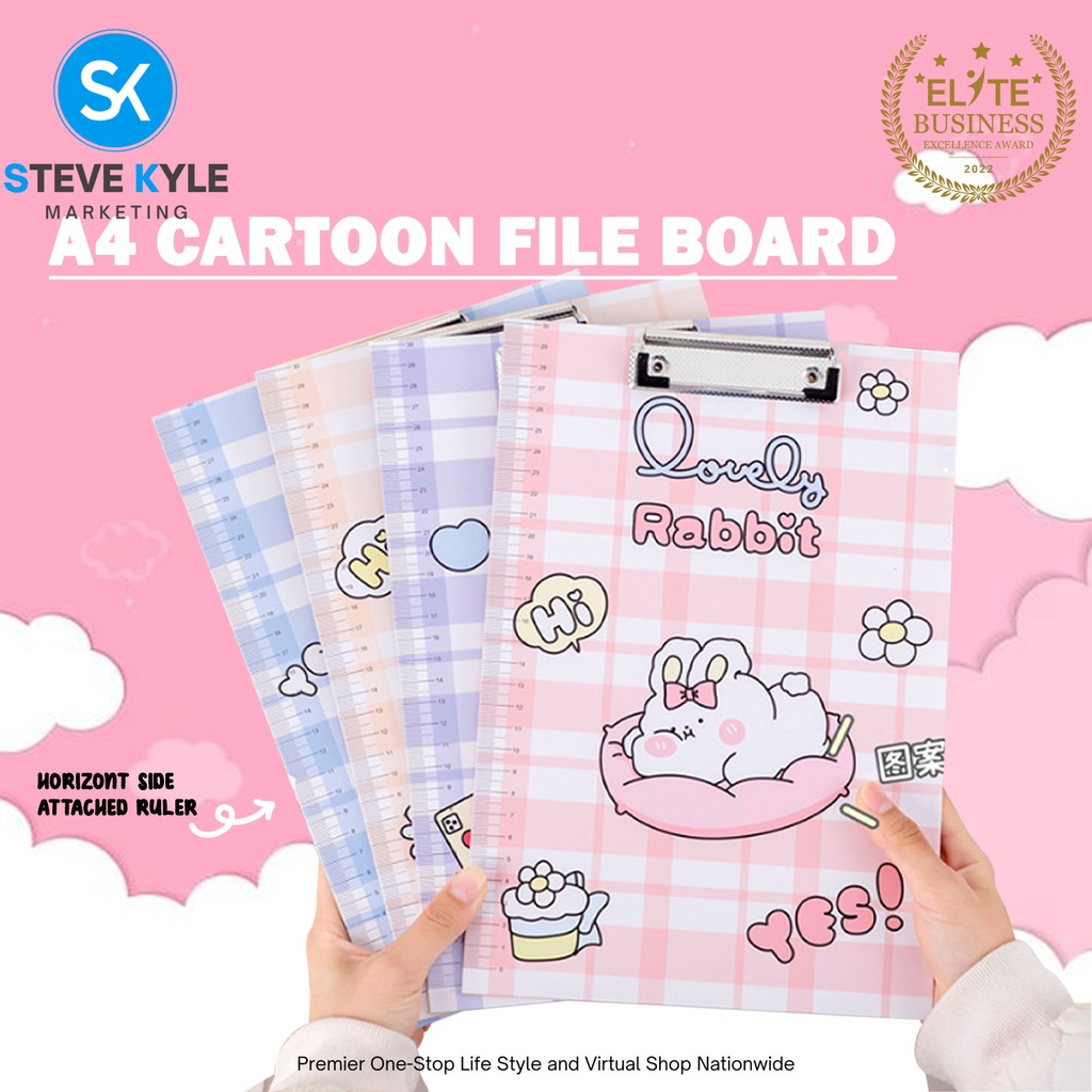 Kawaii A4 File Folder Clipboard Writing Pad Memo Clip Hard Board Paper ...