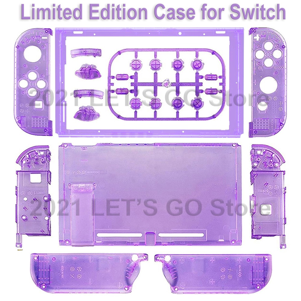 Nintend Switch Clear Atomic Purple Console Front Back Plate Shell ...