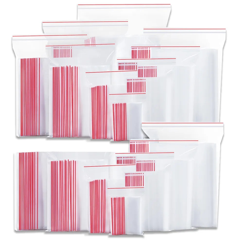 100Pcs/Lot Thick Transparent Zip Lock Bags for Food Packaging Storage ...