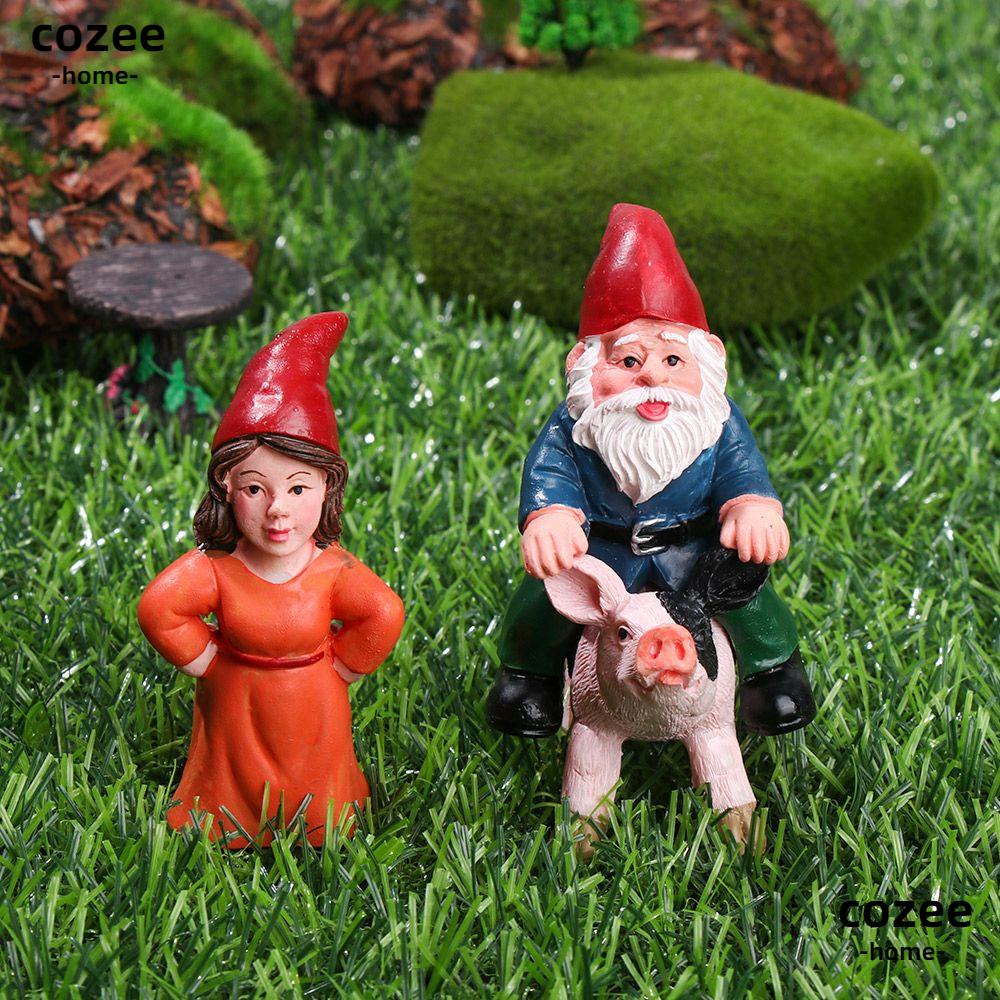 COZEE Mini Miniature Dwarf Figurine Handicraft Female Goblin Statue ...