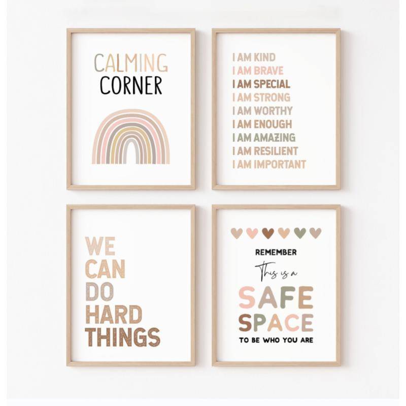 calm down corner we can do hard things kids affirmations calming corner ...