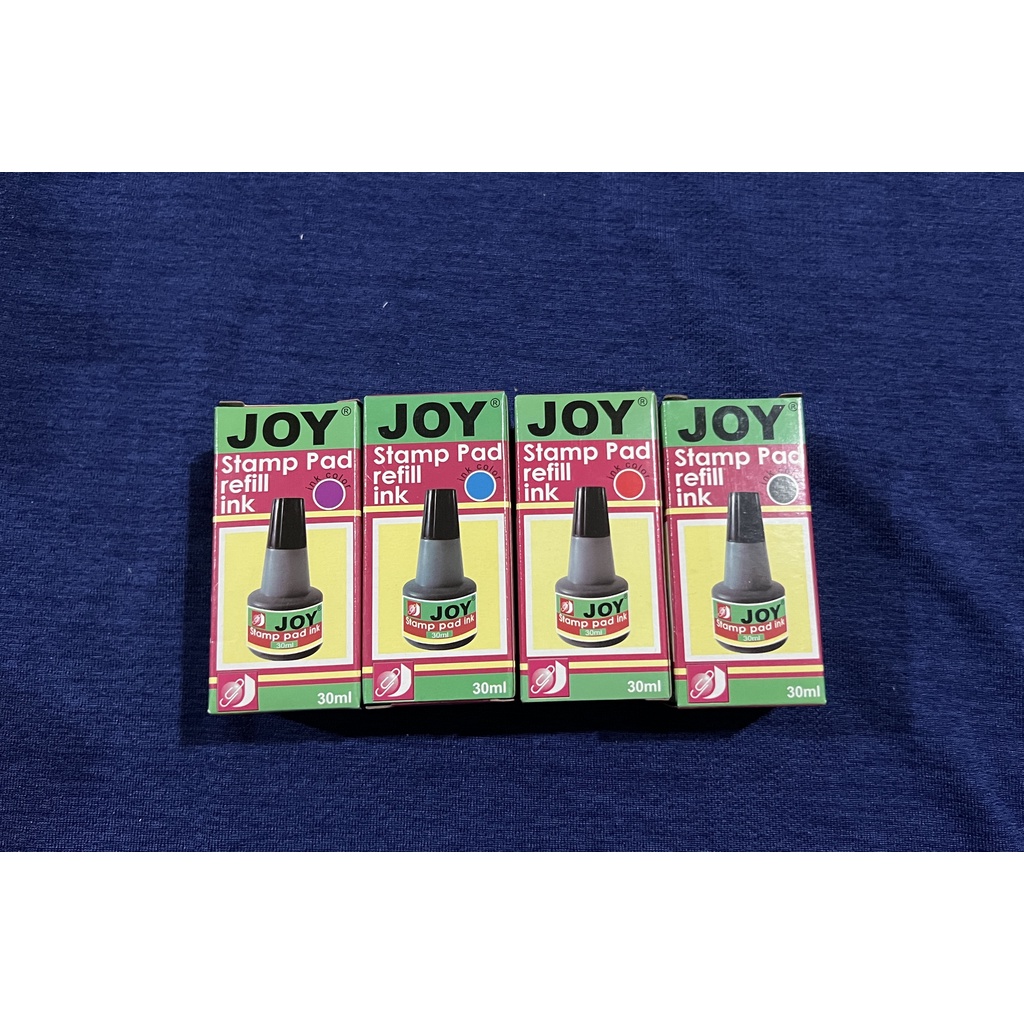 A-Mart Joy Stamp Pad Ink 30ml (Black, Blue, Violet, Red) | Shopee ...