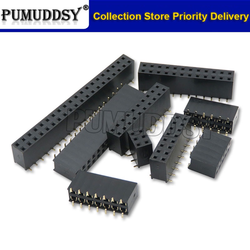 SMT 2.54mm Double Row Female Breakaway PCB Board Pin Header Socket ...