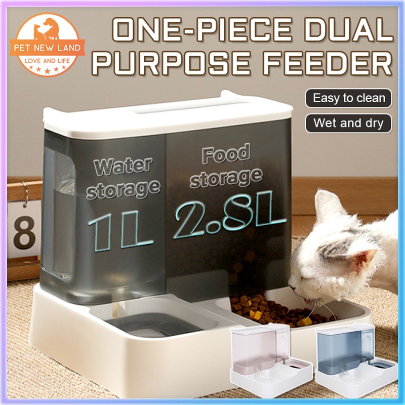 2.8L Pet feeder 2in1 automatic Cat Dog Water Food dispenser | Shopee ...