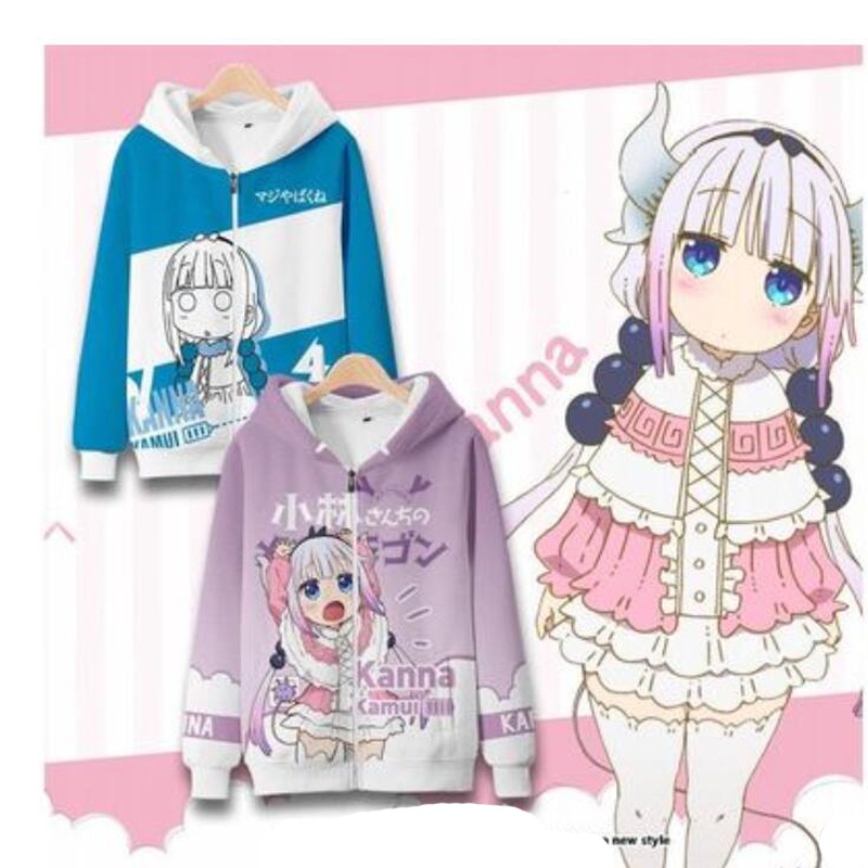 Japan Anime Miss Kobayashi's Dragon Maid Zip Up Hoodie Kobayashi San ...