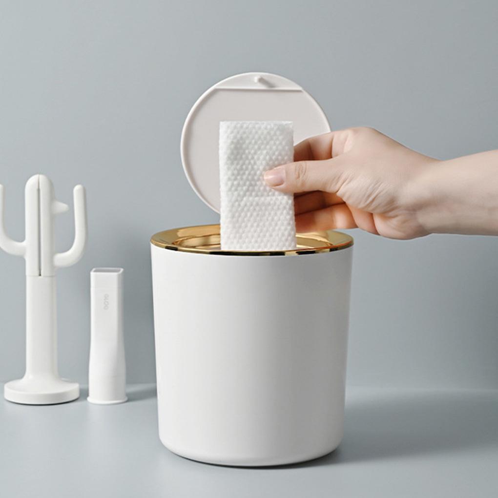 Mini Waste Bins with Lid Desktop Garbage Basket Plastic Trash Can For ...