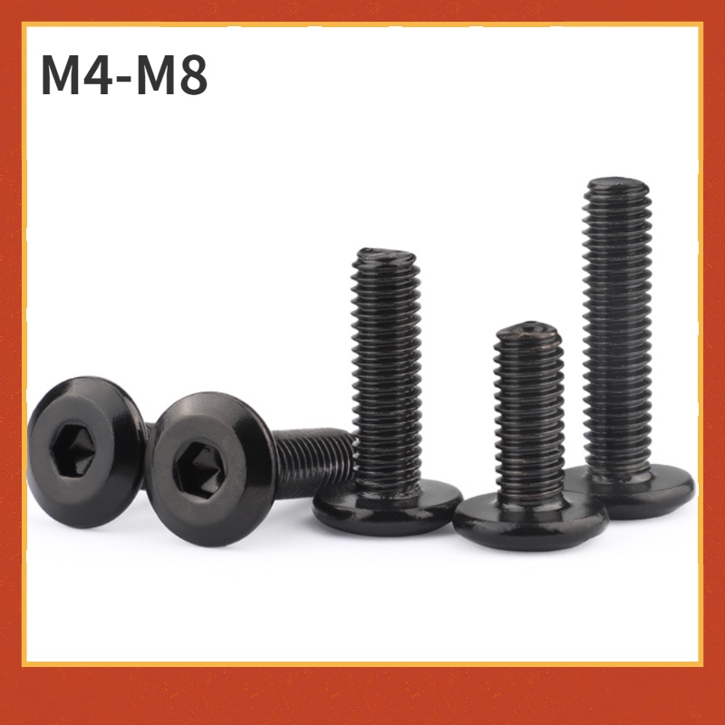 [XJK] Black Stainless Steel Chamfered Hexagon Socket Screw Flat Beveled Edge m10 Furniture Bolt ...