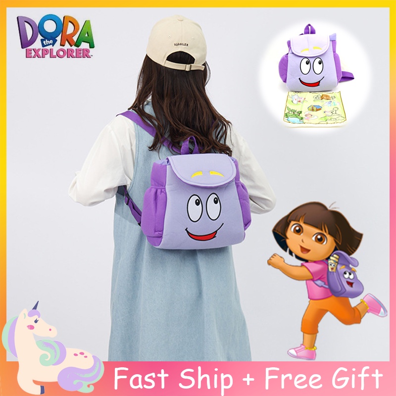 Dora The Explorer Cartoon Purple Backpack For Kids Girls School Bag ...