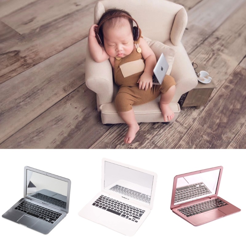 TAKE Newborn Photo Props Mini Laptop Foldable Mirror Baby Photoshoot ...