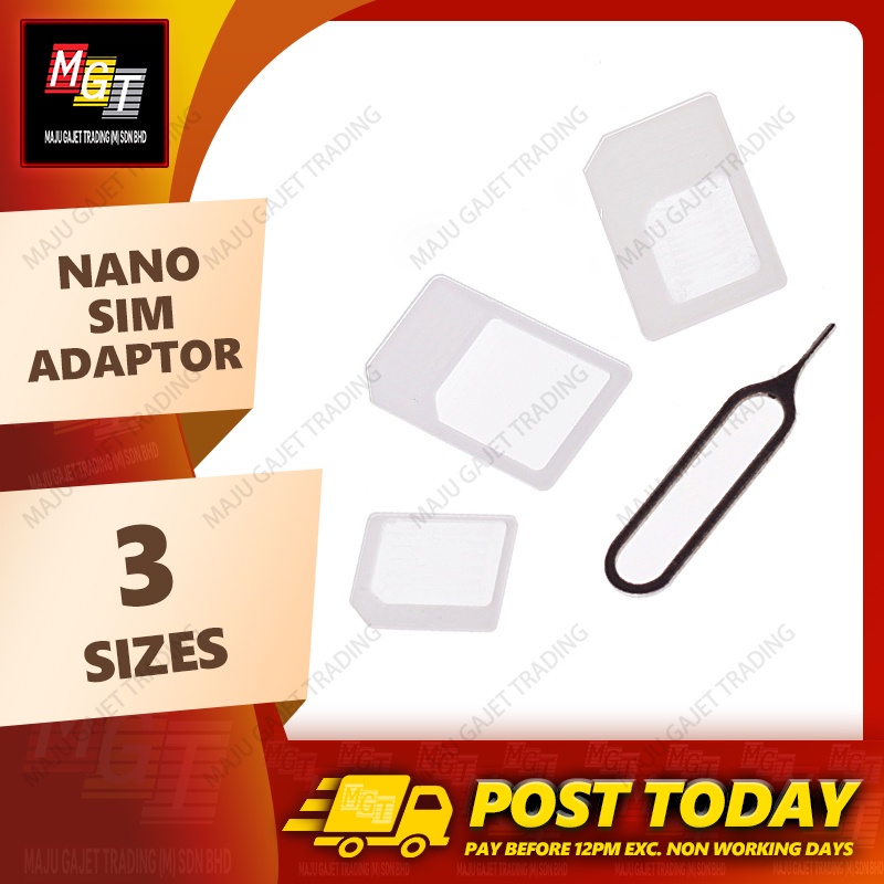Nano Sim Adapter Simcard Adaptor 4 in 1 With Ejector Needle for Phone ...