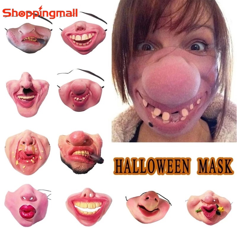 Halloween Costume Horror Latex Face Masks/Elastic Band Half Face Party ...