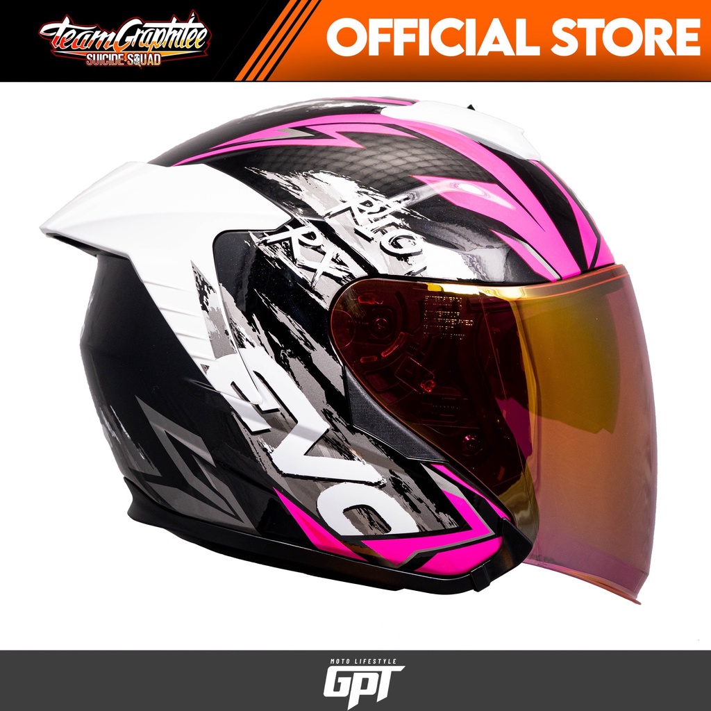 EVO HELMET RX5 RIOT RX HALF FACE DUAL VISOR w/ free clear lens | Shopee ...