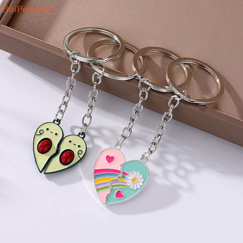 [BaiPesmon] 2pcs/lot Lovely Keychain Couple Lover Matching Keyring ...